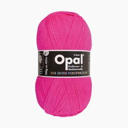 Sockenwolle Uni 4-fach von Opal, Neon-Pink, aus Schurwolle