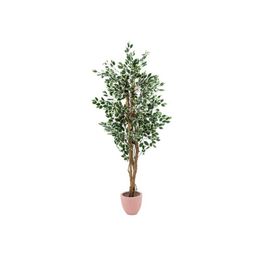 EUROPALMS Silberficus-Benjamini Zementfuss 180cm, Kunstpflanze