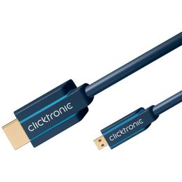 CLICKTRONIC Casual Micro-HDMI Adapterkabel Ethernet, 2,0m HDMI auf Micro-HDMI