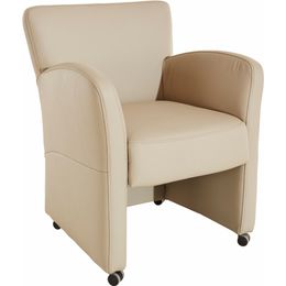 Sessel exxpo - SOFA FASHION "Cortado" Gr. NaturLEDER, Sessel, B: 66 cm, beige (perle) Esszimmerstuhl Lederstuhl Polsterstuhl Küchenstühle Sessel