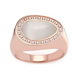 Leonardo Ring Damen Gr&ouml;&szlig;e 53 rosegold / transparent / perlwei&szlig;