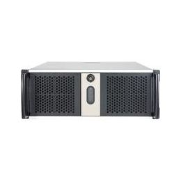 RM42300, Rack-Gehäuse schwarz/silber, USB 3.0 Einbauschächte: 3x 5,25 Zoll extern, 1x 5,25 Zoll Slim, 1x 3,5 Zoll extern, 4x 3,5 Zoll intern Formfaktor: SSI-CEB Netzteil Bauform: ATX Full-Size-Slots: 7