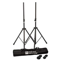 HK Audio Speaker Stand Add-On Package, "2x Boxenstativ schwarz (Alu), 2x Speaker-Kabel (7 m), Gigbag