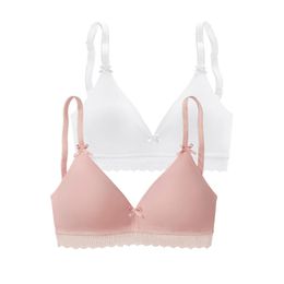 Petite Fleur Bralette-BH Damen Gr&ouml;&szlig;e 80 rosa / wei&szlig;
