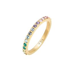 Elli Ring 'Rainbow' Damen Gr&ouml;&szlig;e 52 gold / smaragd / helllila / hellpink