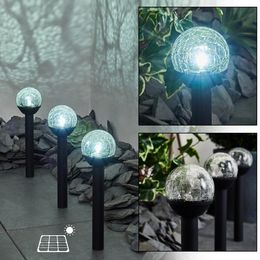 hofstein Colognole 3er Set Solar-Wegeleuchte LED Schwarz, 1-flammig