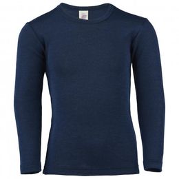 Engel - Kinder Unterhemd L/S - Merinounterwäsche Gr 104 blau