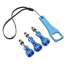 MANTONA GoPro Schraubenset + Schl&uuml;ssel Alu blau