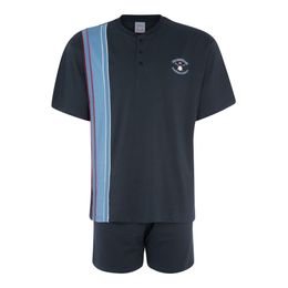 Le Jogger Pyjama kurz Herren Gr&ouml;&szlig;e L marine / royalblau / dunkelrot / wei&szlig;