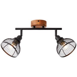 BRILLIANT LEUCHTEN Brilliant Avia Strahler Holz dunkel, Schwarz, 2-flammig