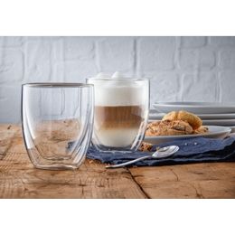 WMF Gläser-Set Kult Coffee, Glas, doppelwandige Ausführung mit Thermoeffekt, weiß