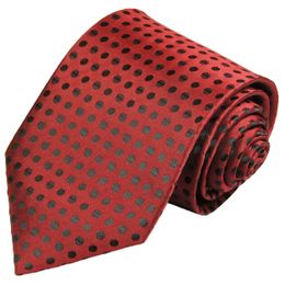 Paul Malone Krawatte Herren Hochzeitskrawatte gepunktet - Mikrofaser - Bräutigam Schmal (6cm), rot schwarz V22