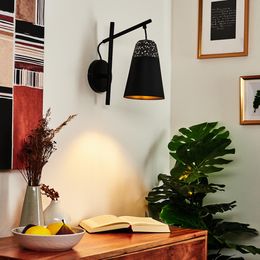 hofstein Juvansbo Wandleuchte Schwarz, 1-flammig