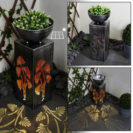 hofstein Parikia Solarleuchte LED Kupferfarben, Schwarz, Silber, 1-flammig