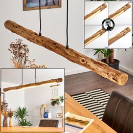 hofstein Winterthur Pendelleuchte LED Holz hell, Schwarz, 1-flammig