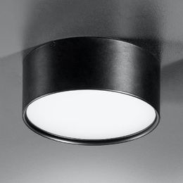 AI LATI Mine LED Deckenleuchte, zylindrisch &Oslash; 14 H: 5,7 cm, schwarz matt/wei&szlig; LD0092N3