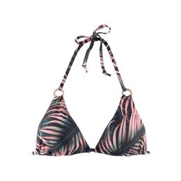 Lascana Bikini Top female size 70 Green / Rose / Black