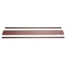 Abschluss-Set für WPC-Sichtschutz Sarthe, Abschlussprofil Windschutz, Alu-Pfosten ~ 180cm, braun
