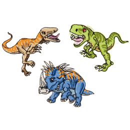 buttinette Applikationen "Dinosaurier", Größe: 5–7 cm, Inhalt: 3 Stück