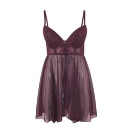 Lascana Push-up-Neglig&eacute; Damen Gr&ouml;&szlig;e 34 aubergine / bordeaux