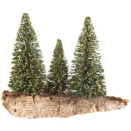 buttinette Baum-Gruppe mit 3 Bäumen, 11 x 5,5 x 16 cm, beschneit