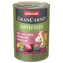 animonda GranCarno Adult Superfood Rind & Rote Beete 6 x 400g getreidefreies Hundefutter