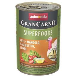 animonda GranCarno Adult Superfood Pute & Mangold 6 x 400g getreidefreies Hundefutter