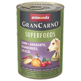 animonda GranCarno Adult Superfood Lamm & Amaranth 6 x 400g getreidefreies Hundefutter