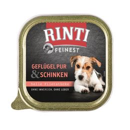 Rinti Schale Feinest Geflügel Pur & Schinken 11 x 150g Hundenassfutter