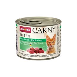 animonda Carny Kitten Rind & Huhn & Kaninchen 12 x 200g Katzenfutter ohne Soja