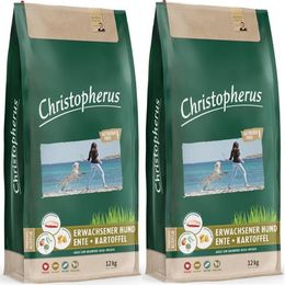 CHRISTOPHERUS Getreidefrei Ente + Kartoffel 2 x 12 kg Hundefutter