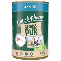 CHRISTOPHERUS Hund Dose - Lamm Pur 6 x 400g Hundefutter getreidefrei für sensible Hunde