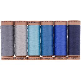 Mettler Silk Finish Cotton "Blau/Grau", Stärke: 40, Inhalt: 6x 150 m