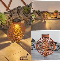 hofstein Mesan Solar-Kugelleuchte LED Orange, Rostfarben, Schwarz, 1-flammig