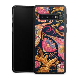 DeinDesign Handyhülle Muster Ornamente Mandala Floral Autumn 1, Samsung Galaxy S10 Silikon Hülle Premium Case Handy Schutzhülle, schwarz