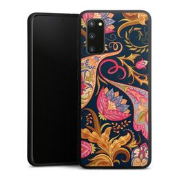 DeinDesign Handyhülle Muster Ornamente Mandala Floral Autumn 1, Samsung Galaxy S20 Silikon Hülle Premium Case Handy Schutzhülle, schwarz