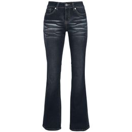 Black Premium by EMP Grace - Dunkelblaue Jeans mit Waschung und Schlag Jeans dunkelblau in W30L34