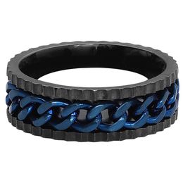 etNox hard and heavy etNox Kette Ring schwarz blau