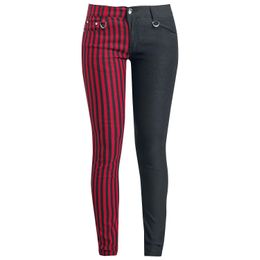 Banned Alternative Punk Trousers Stoffhose schwarz rot in W30L34