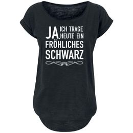 Sprüche Fröhliches schwarz T-Shirt schwarz in XXL