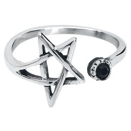 etNox hard and heavy etNox Pentagramm Ring silberfarben