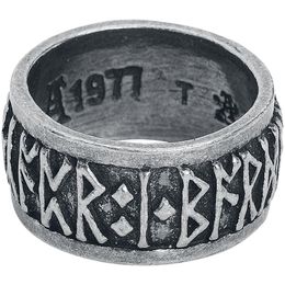 Alchemy Gothic Schriftzeichen Ring silberfarben