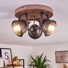 hofstein Glostrup Deckenleuchte Braun, Edelstahl, 3-flammig