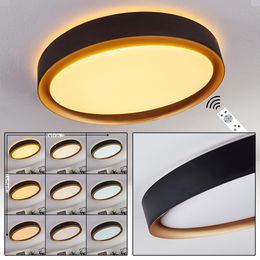 hofstein Beade Deckenleuchte LED Gold, Schwarz, 1-flammig, Fernbedienung