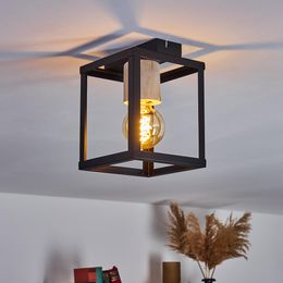 hofstein Turiza Deckenleuchte Holz dunkel, Schwarz, 1-flammig