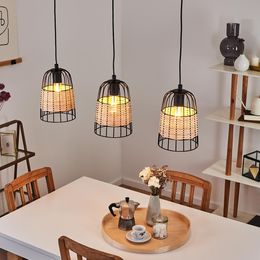 hofstein Recinto Pendelleuchte Schwarz, 3-flammig