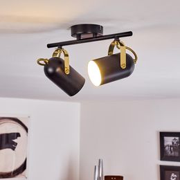 hofstein Rialey Deckenleuchte Messing, Schwarz, 2-flammig