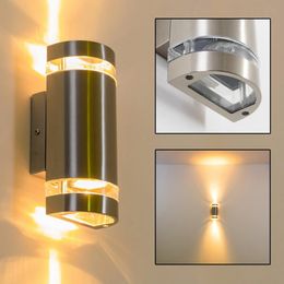 hofstein Maturin Aussenwandleuchte Edelstahl, 2-flammig