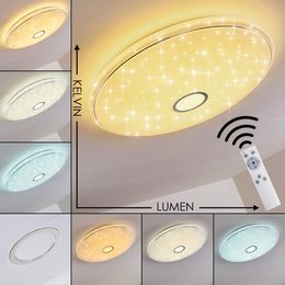 hofstein Cirque Deckenleuchte LED Chrom, 1-flammig, Fernbedienung, Farbwechsler