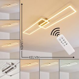 hofstein Ceva Deckenleuchte LED Silber, 2-flammig, Fernbedienung